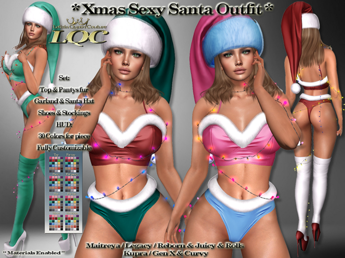 Second Life Marketplace Lqc ♕ Xmas Sexy Santa Outfit